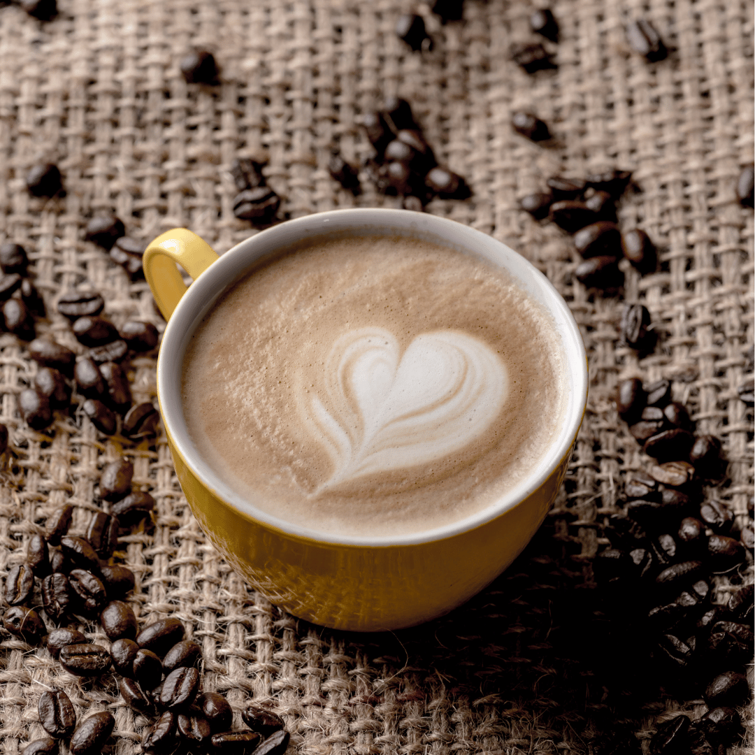 Cappuccino Foam Poster Top View Of Hot Coffee Latte Cappuccino Spiral